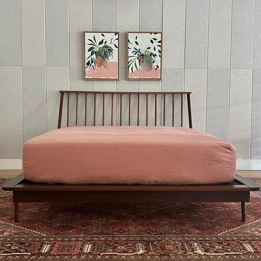 Rose Clay Linen Sheets from Linoto