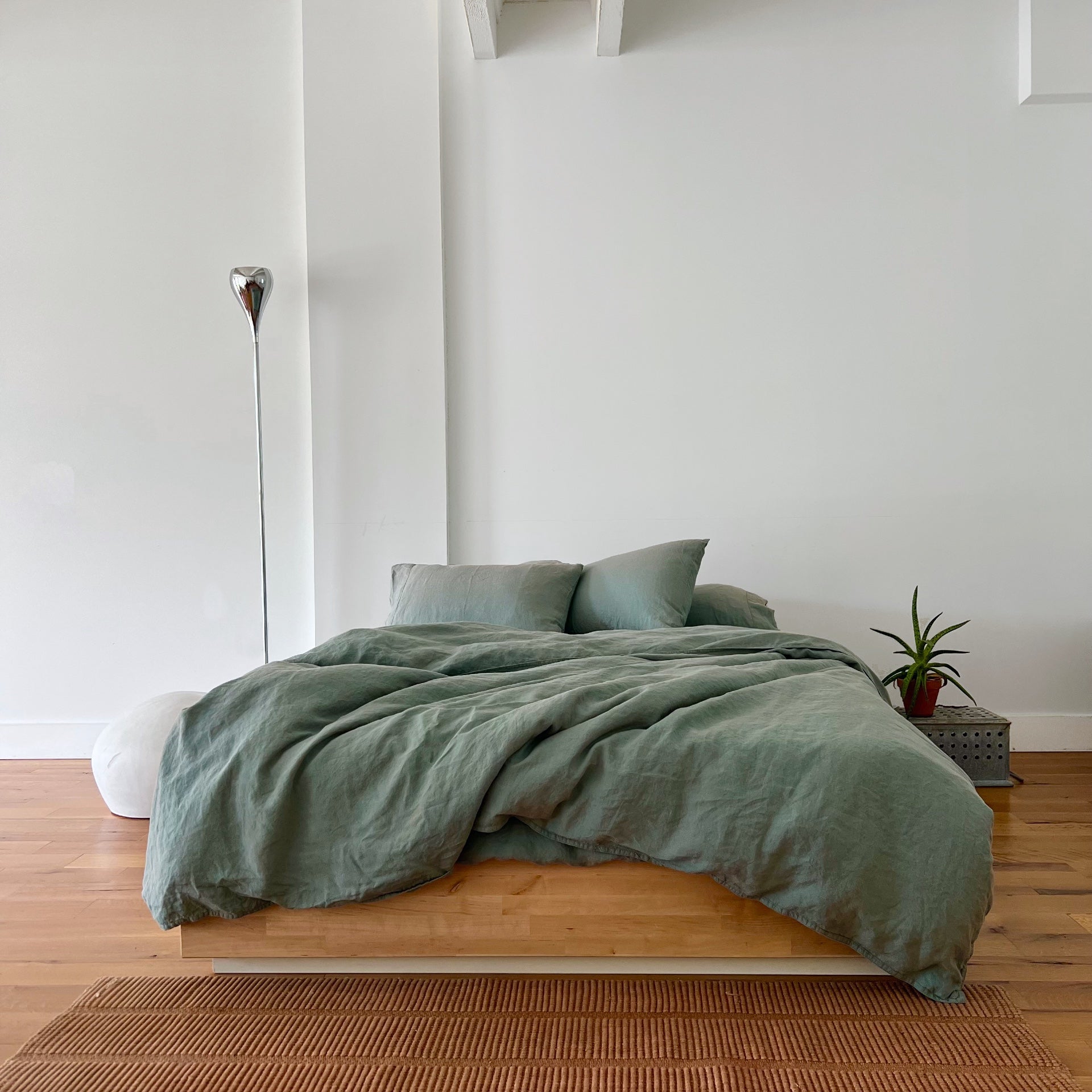 Twin Sage Duvet Cover 66"X86"